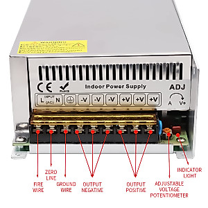 Ac to DC 1000w 12V Power Supply 1000W 83.3A Switching Power Supply 12v Transformer Driver Display Switch Power Supply for CCTV Computer Project 3D Printer Industrial Supplies