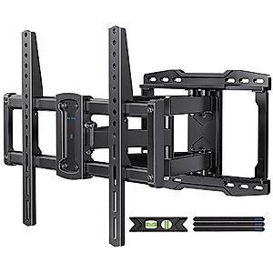USX STAR UL Listed Full Motion TV Wall Mount Bracket for Most 37-86 inch TVs, Swivel Tilt Extension Level TV Mount, Max VESA 600x400mm, Holds up to 132lbs & 16" Wood Studs with Hole Drilling Template