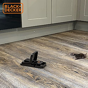 BLACK+DECKER Mouse Trap & Mouse Traps Indoor for Home- Rat Trap Indoor & Outdoor- Instantly Kill Rodent Snap Trap- Touch Free & Reusable, 6 Pack