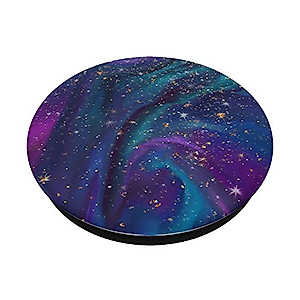 Galaxy Space in Blue Purple Cyan Green Yellow AEHP658 PopSockets PopGrip: Swappable Grip for Phones & Tablets