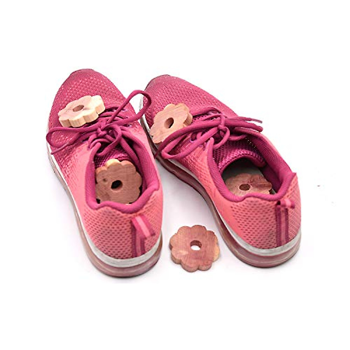 Wahdawn Aromatic Cedar Blocks for Clothes Storage, 100% Natural Cedar Hanger Rings & Hearts Blocks, Storage Accessories Closets & Drawers (40)