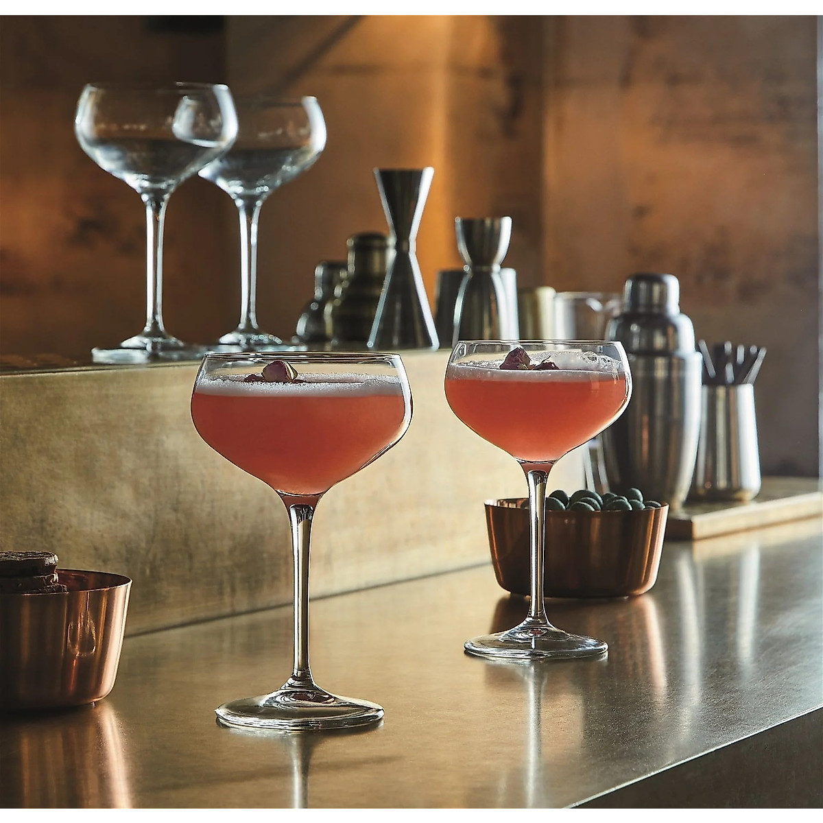 Bormioli Rocco,glass Novecento Stemware Cocktail Coupe-Gift Box of 4, 4 Count (Pack of 1), Clear,8.5 OUNCES