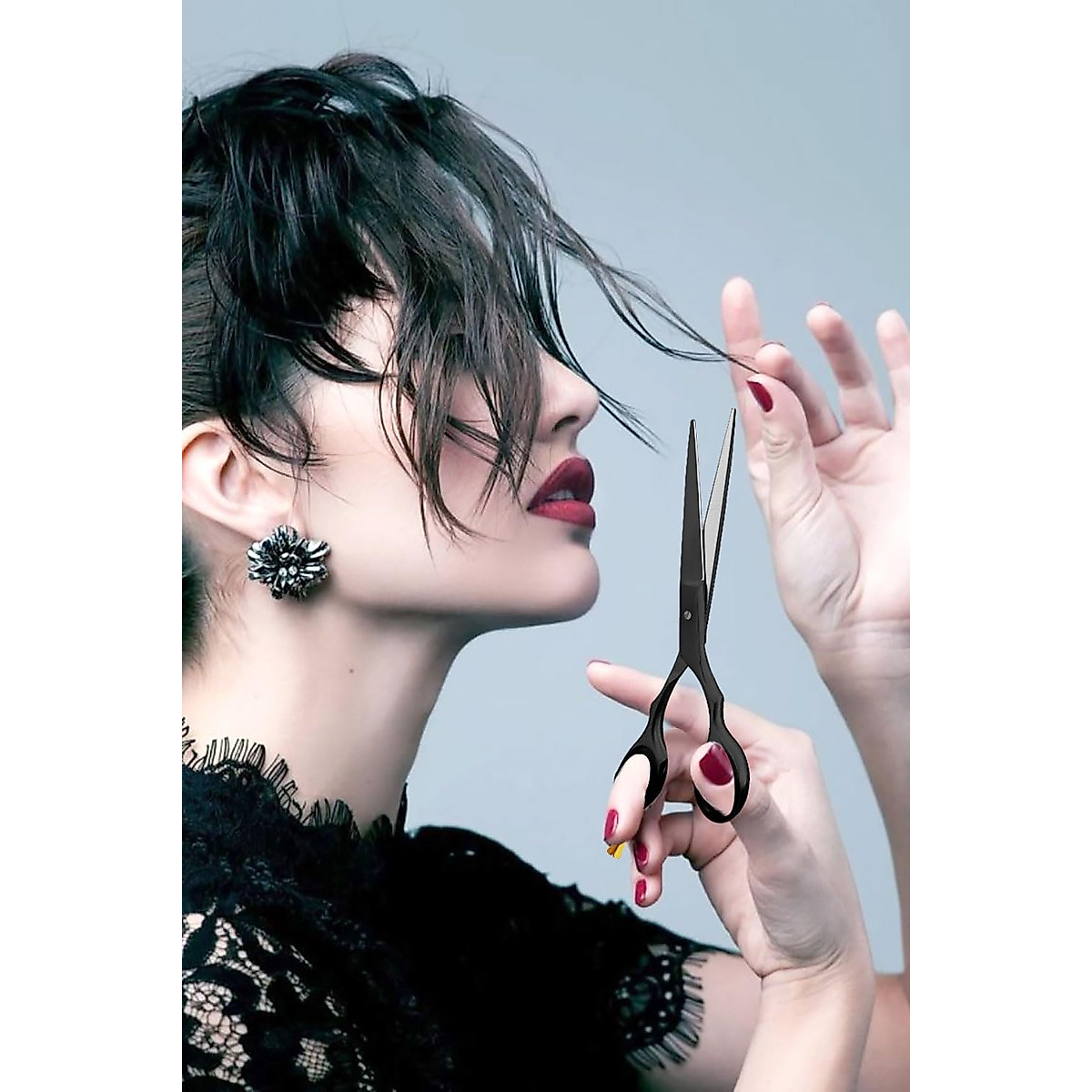 BEAUTICONE Hair Cutting Scissors | 6.5 Inch Stainless Steel Barber Scissors | Hairdressing Scissors for Salon | Smooth & Sharp Edge Blades, Razor Edge - Hair Scissors for Men & Women (Black)