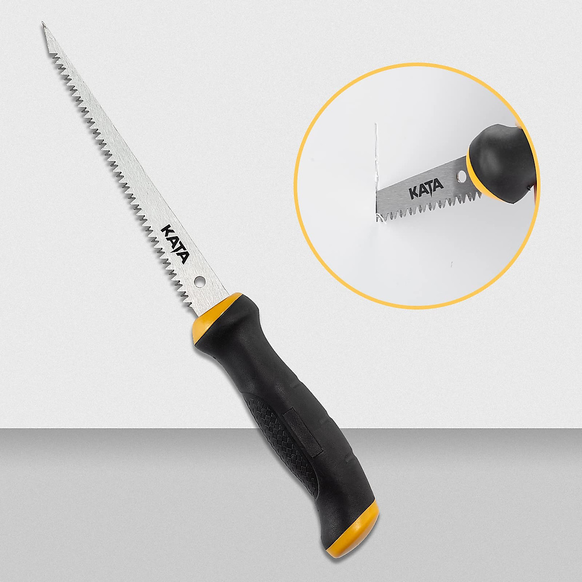 KATA Hacksaw Frame Set, 12" Hacksaw Frame, 10'' Mini Hacksaw and Drywall Saw/Jab Saw, Including 4pc Extra Flexible Bi-Metal HSS Blades, Handsaw for Metal, Wood, PVC Pipes