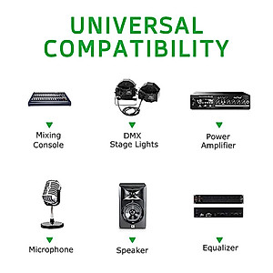 HOSONGIN 3 Pin XLR Male to 5 Pin XLR Female DMX Adapter Cable for Microphone DMX DMX512 Stage Lighting Turnaround, Length 12 inch /1 Foot, 2 Pack