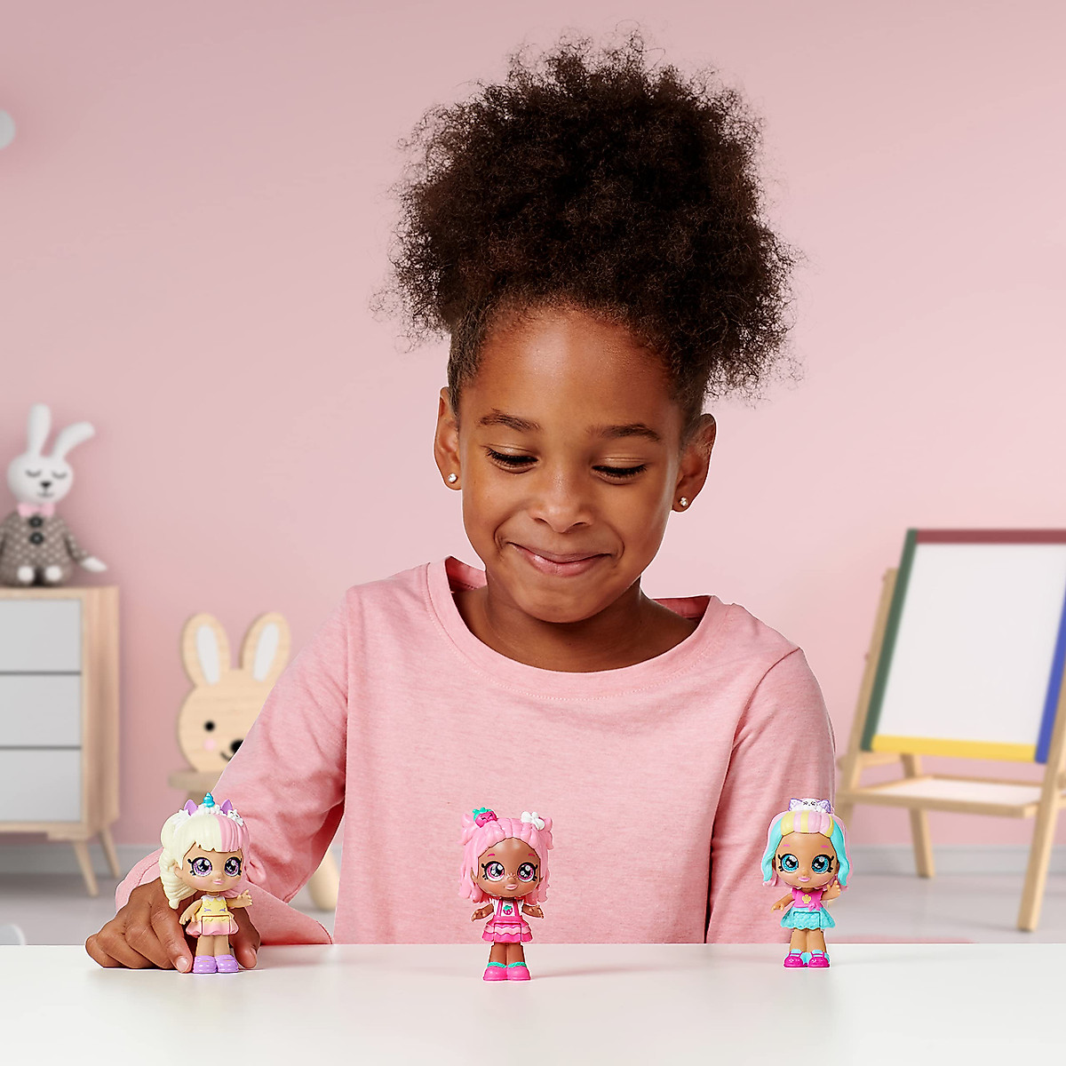 Kindi Kids Minis Collectible Posable Bobble Head Figurine 3pc - Mini Besties