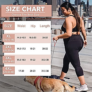 we fleece 3 Pack Plus Size Capri Leggings for Women -Stretchy X-Large-4X Tummy Control High Waist Spandex Workout Yoga Pants