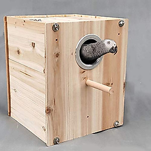 Baluue Bird Incubator Supplies Wooden Bird Nest Anti Bite Ring, ing Box Accessory, Birds Breeding Box Ring, Parrot Bird Hatchery Breeding Box Ring, 85mm (Silver)