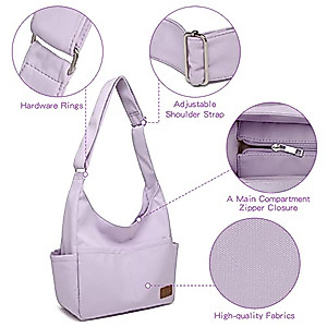 MYHOZEE Purple Canvas Tote Bag for Women - Durable, Lightweight, Large Capacity with Multiple Pockets, Adjustable Wide Shoulder Strap, Stylish and Versatile