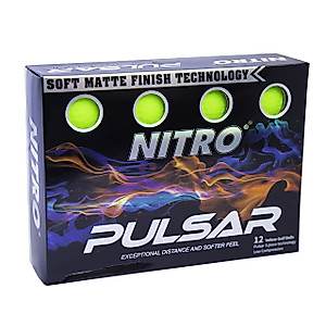 Nitro Pulsar Box Golf Balls (Pack 12), Yellow