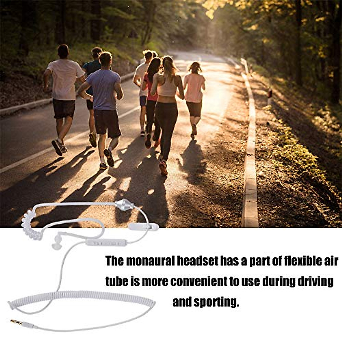 Hilitand Earphone,Wireless Bluetooth Monaural 3.5mm Headphone Air Tube in Ear Antiradiation Earphone Stereo Headset,Flexible and Durable