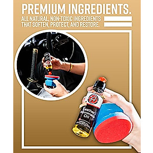 Adam’s Leather Rejuvenator Oil (4oz) - Cleans, Hydrates, Protects All Leather Types, Colors, & Ages - Non Sticky, Non Greasy, & Non Silicone