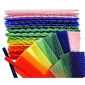 The Dreidel Company Make Your Own Hanukkah Beeswax Candles, Complete DIY Chanuka Candles Starter Kit (DIY 48 Candles)