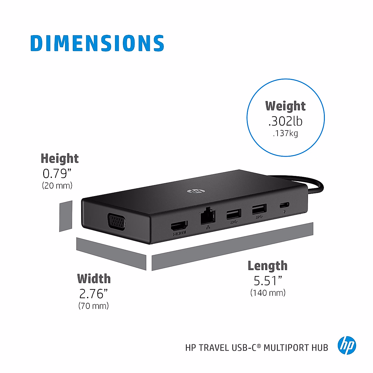 HP Travel USB-C Multi-Port Hub (1C1Y5AA#UUF)