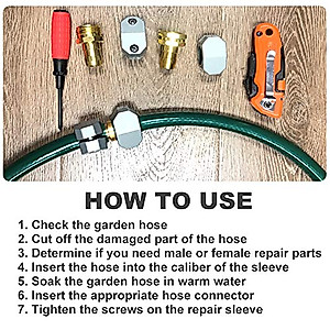 VLAY Heavy Dutty Garden Hose Repair Fittings,Two Pairs of Metal Hose Mender for 5/8" and 3/4" Hoses Easy to use Hose Repair Mender with Leakproof Seal Design