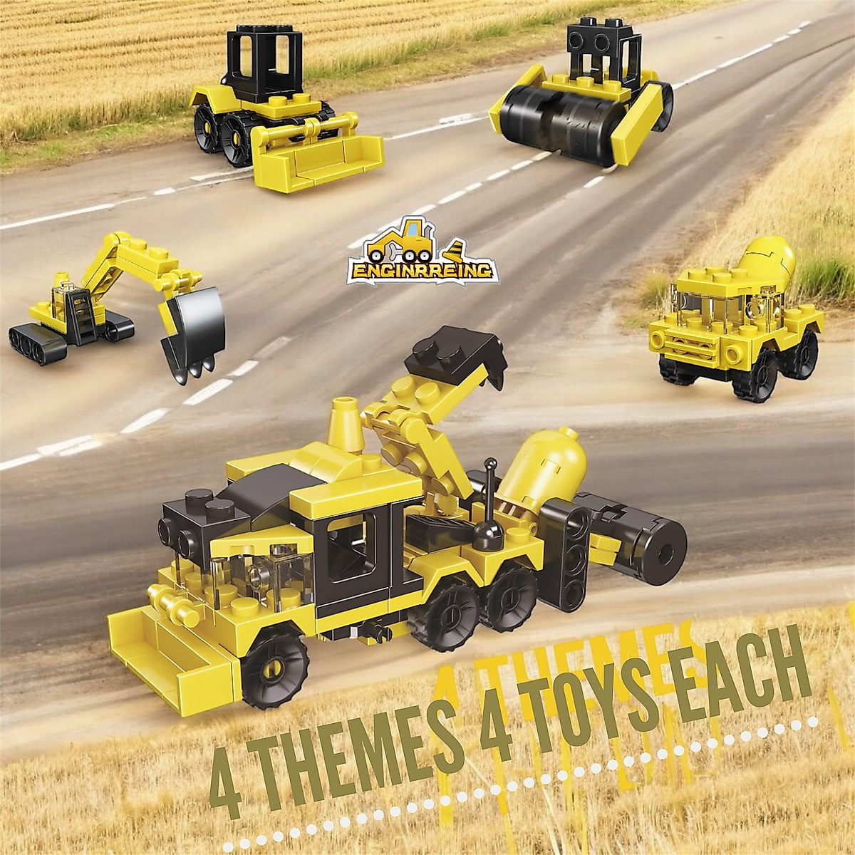 QStar Mini 16 Car Building Blocks Compatible with Lego Party Favors for Kids, Prizes for Kids Classroom, Goodie Bag Fillers