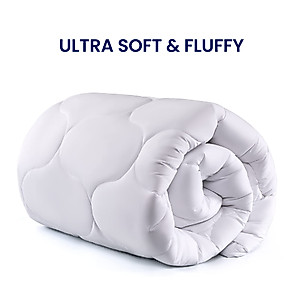 SLEEP ZONE Quilted Fitted Twin Mattress Pad Cover - Soft Fluffy Pillow Top Bed Mattress Topper Deep Pocket 8-21 inch, Twin