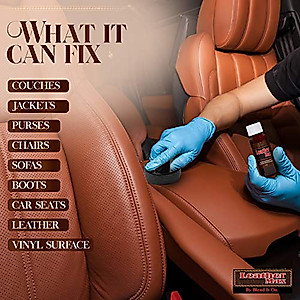 Leather Max Complete Leather Refinish, Restore, Recolor & Repair Kit/Now with 3 Color Shades to Blend with/Leather & Vinyl Refinish (Bold Brown)