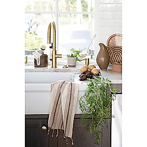 Bloomingville Stoneware Container, Reactive Glaze Sponge Holder, 5" L x 4" W x 4" H, Brown