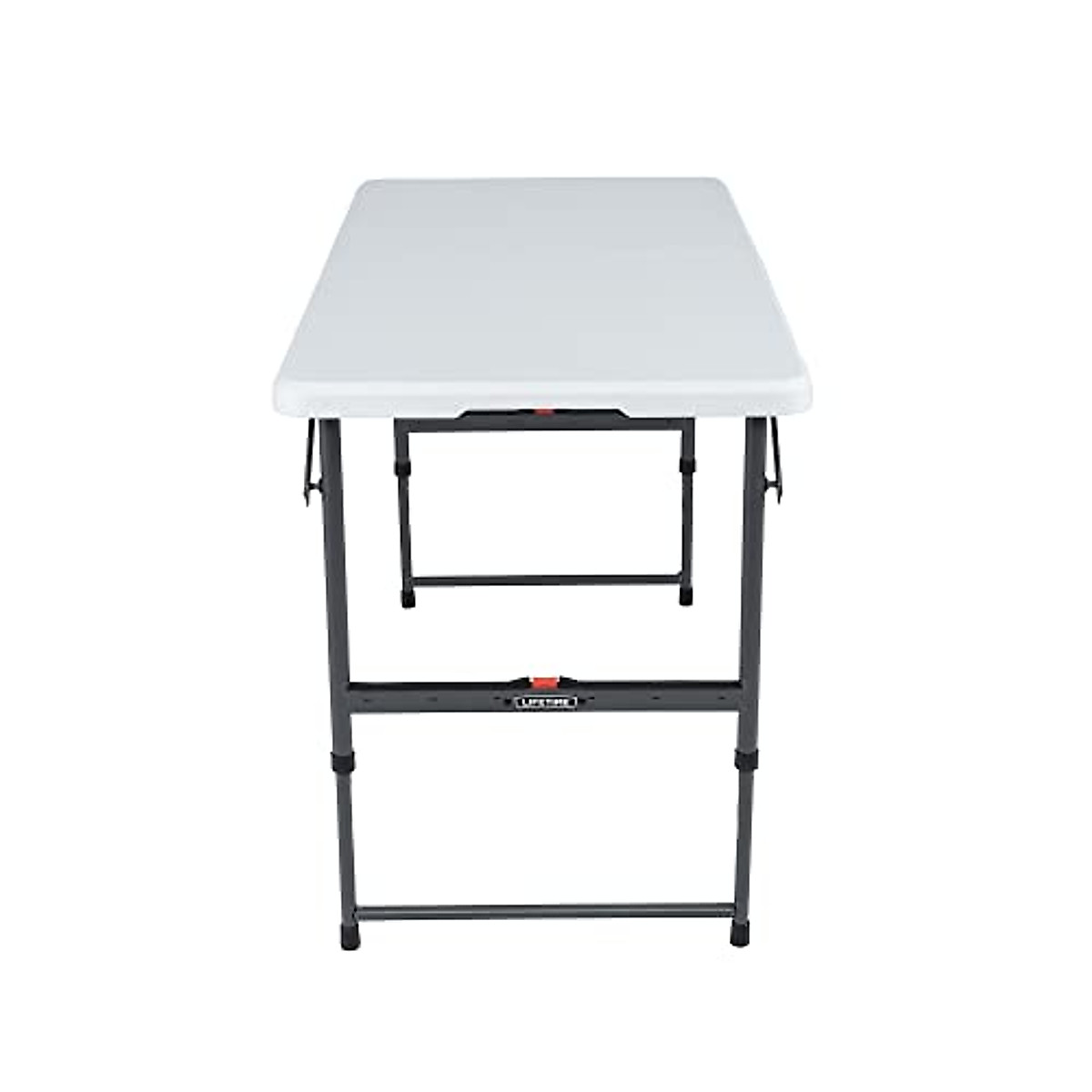 Lifetime Height Adjustable Folding Table, 4 Foot, Almond