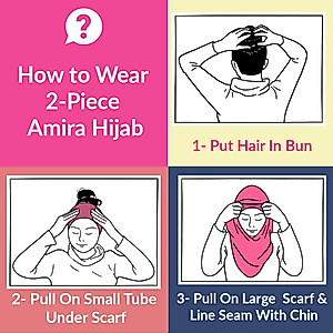 TheHijabStore.com Women's 2 Piece Amira Jersey Hijab - Soft Modal Stretch Head Scarf with Tube Under Scarf Cap Olive Green