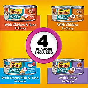 Purina Friskies Gravy Wet Cat Food Variety Pack, Tasty Treasures Prime Filets - (24) 5.5 oz. Cans