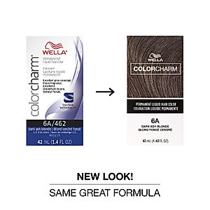 COLORCHARM Permanent Liquid Hair Color for Gray Coverage| 6A Dark Smokey Ash Blonde | 1.4 Fl Oz