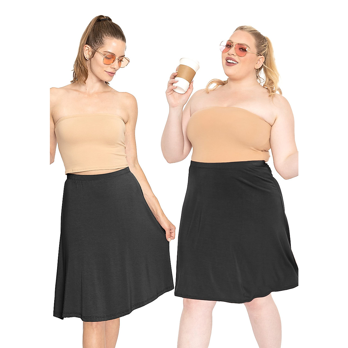 STRETCH IS COMFORT Women's A-Line Skirt Black Large