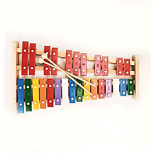 Professional Wooden Soprano Full Size Colorful Glockenspiel Xylophone with 27 Metal Keys for Adults & Kids