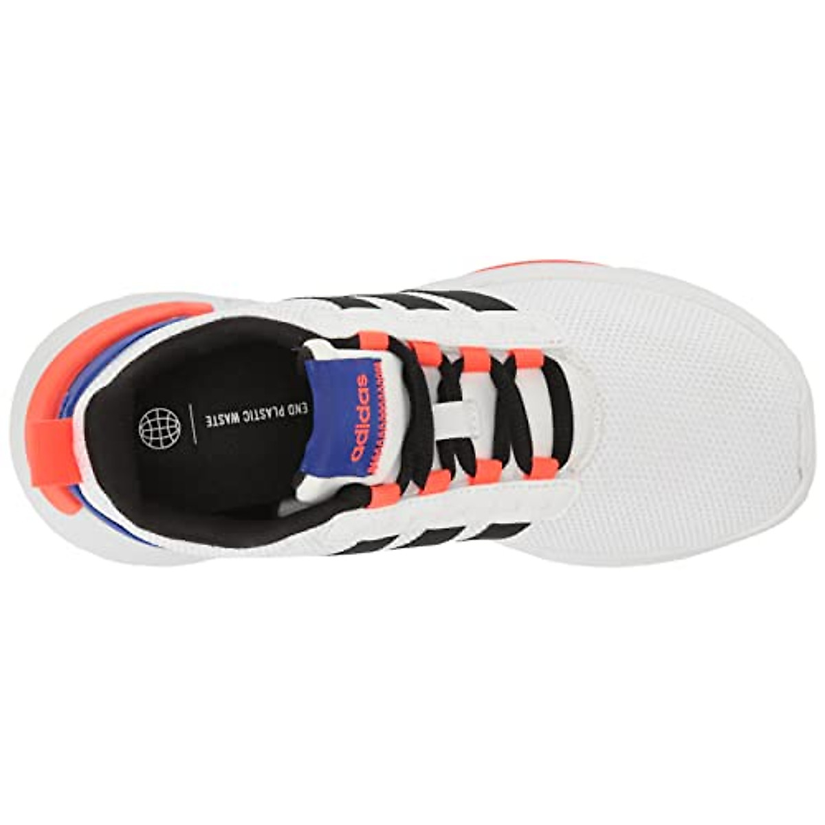 adidas Baby Racer TR21 Running Shoe, White/Black/Lucid Blue, 6 US Unisex Infant