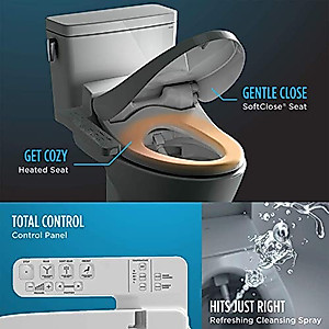 TOTO SW2014#01 A100 Electronic Bidet Toilet Cleansing Warm Water and Heated Seat, Elongated, Cotton White