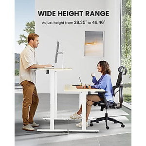 ErGear Height Adjustable Electric Standing Desk, 48 x 24 Inches Sit Stand up Desk, Memory Computer Home Office Desk (Natural)