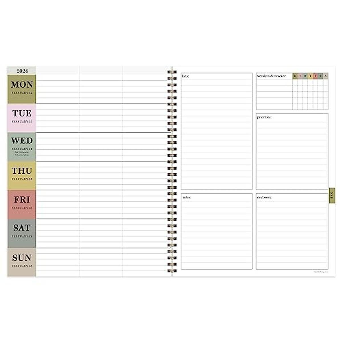 TF PUBLISHING 2024 Wild Sage Large Weekly Monthly Planner | Monthly Life Planner for Women with 2 Page Spreads | 12 Month Calendar and Planning Prompts | Planner for School or Work | 9"x11"