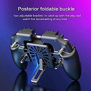 Mikirini Mobile Phone Game Controller with Built-in Battery for PUBG/Call of Duty/Knives out, Cell Phone L2R2 Gaming Triggers for 4.5-6.7" iPhones/Android Phones