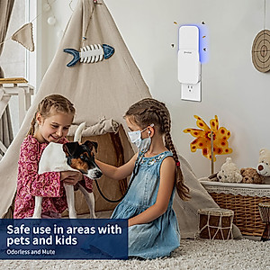 Mosalogic Fly Insect Trap Plug-in Mosquito Killer Indoor Gnat Moth Catcher Fly Tapper with Night Light UV Attractant Catcher for Home Office White-2pack