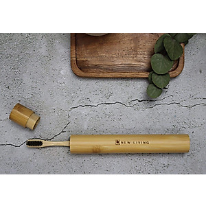 Bamboo Toothbrush Holder | Bamboo Toothbrush Carry Case | Toothbrush Case | Biodegrade Eco Product | 21cm Natural Product, Light Brown, Chinese