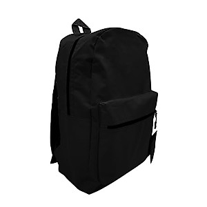 48 Pack Backpack, Bulk 17 inch Outdoor Travel Zippered Bags Bulk Pack for Corporate Events (Black)