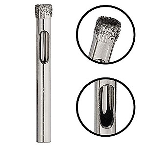 10 Pack Diamond Drill Bit Set, 6mm (1/4inch) Small Diamond Hole Saw Kit for Glass, Ceramics, Porcelain, Ceramic Tile, Marble