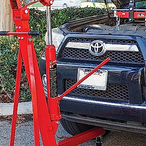 Yellow Jacket AS30808 Hydraulic Long Ram Jack with Double Piston Pump and Clevis Base (Fits: Garage/Shop Cranes, Engine Hoists, and More): 8 Ton (16,000 lb) Capacity, Red