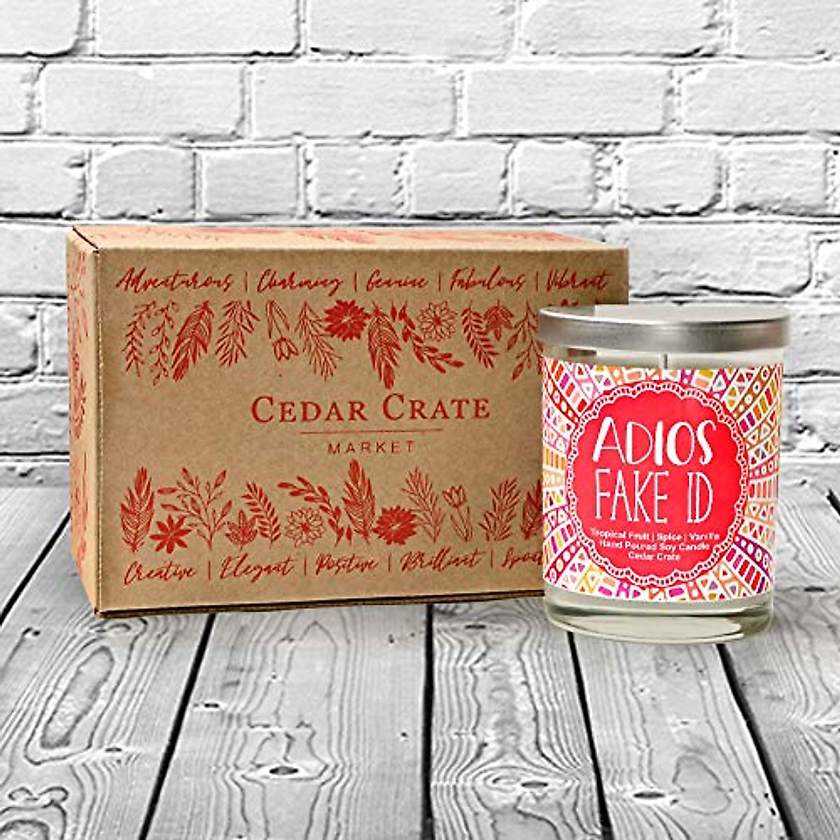 Adios Fake ID Scented Candle - 21st Birthday Gifts for Her, Finally Legal, R.I.P Fake ID, 21st Birthday Candles Gift idea for Women, Happy 21st Birthday for Women, Funny Birthday Gift Ideas