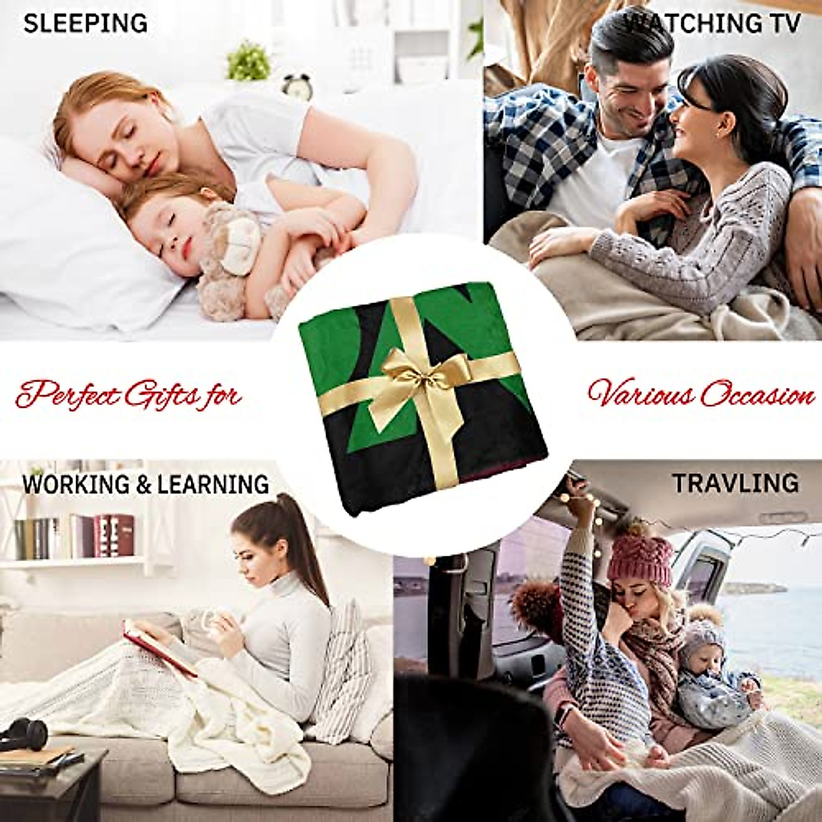 Metawu Grinch Blanket Merry Grinchmas Christmas Blanket 60”x50 Throw Fleece Blanket in Home Bed Sofa Chairs Dorm