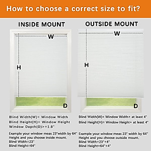 Persilux Custom Size 100% Blackout Cordless Cellular Shades & Blinds Honeycomb Blinds Bottom up Waterproof Thermal Insulated Window Shades for Home, Windows and Kitchen White