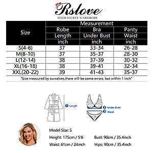 RSLOVE Sexy Lingerie Robe Set for Women 3 Piece Lace Kimono with Bra and Panty Sheer Sleepwear Navy Blue XXL