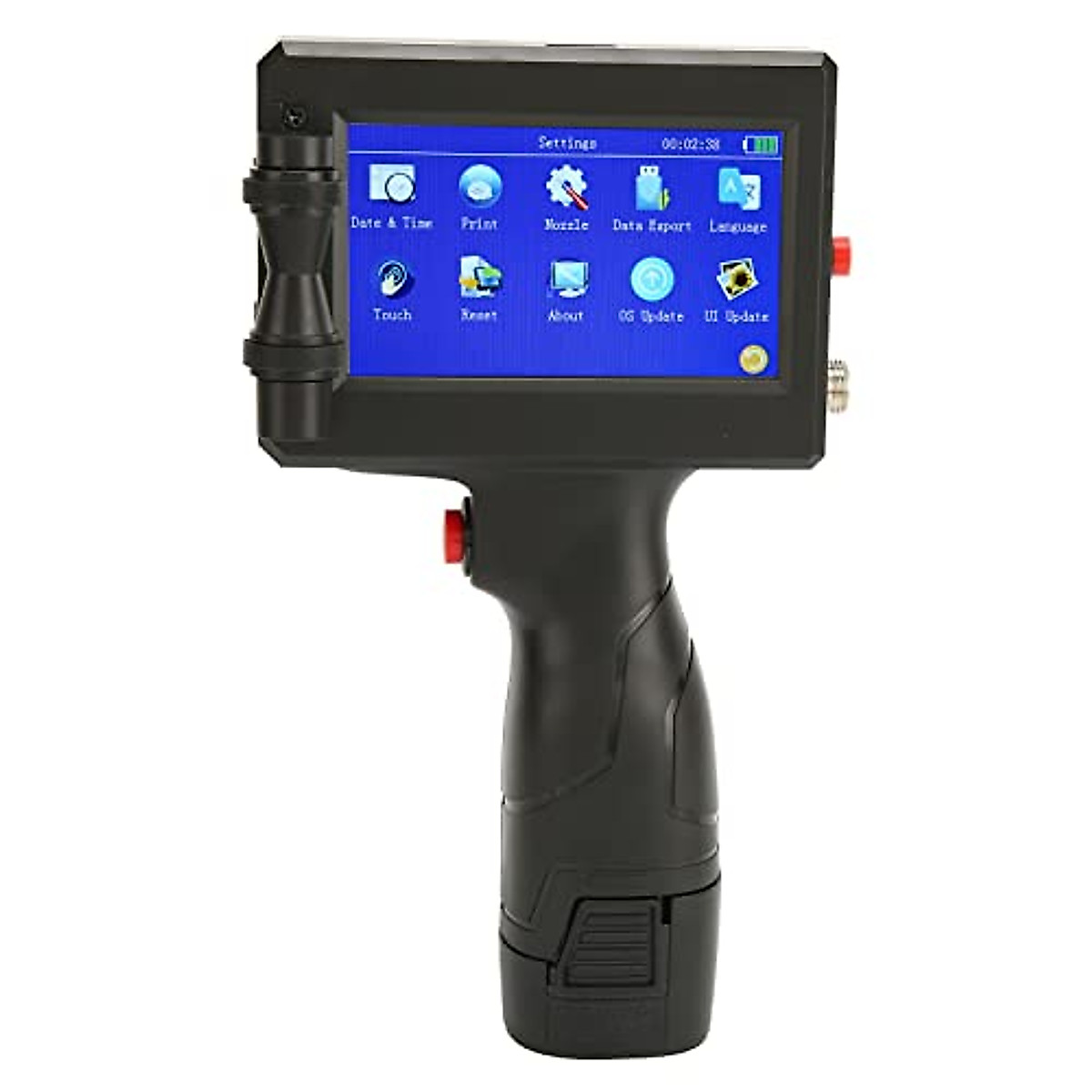 FOSA Handheld Inkjet Printer, Portable Intelligent Inkjet Coding Machine with 4.3in LCD Touch Screen, 3 Adjustable Accuracy Supports 18 Languages, DIY Mini Printer for Label