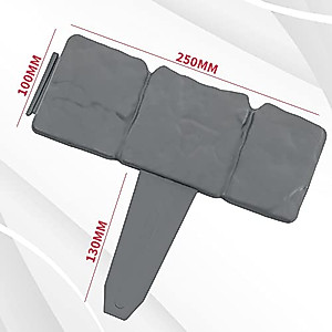 Garden Border Edging,16ft Plastic Flower Bed Edging for Edging DIY Decorative Flower Grass Bed Border,20pcs(Grey)