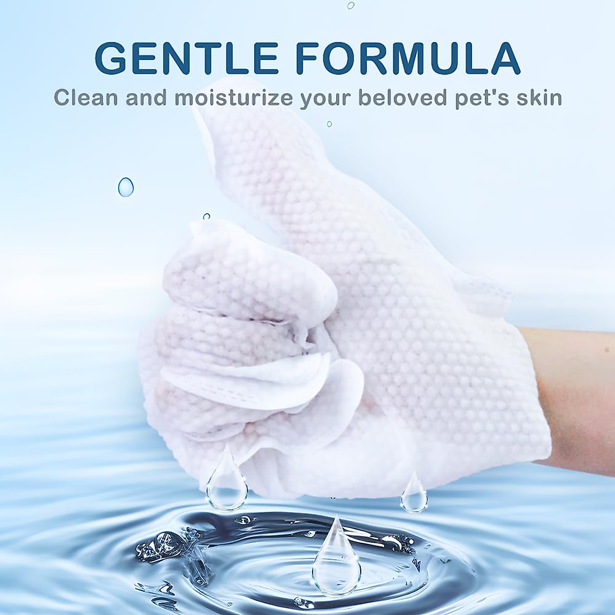 Generic Pet Bathing Wipes for Dogs & Cats - 6 Pcs Dog and & Cleaning Gloves Wipes，Gentle Cleaning for Paws, Ears, Fur, Eye and Butt, white