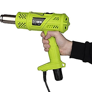 QCLUEU 3 in 1 Electric Weed Burner, Electric Thermal Weeding Stick, BBQ Igniter, Heat Gun, Up to 650℃, Garden Weeder Tool, with 5 Nozzles, 2000W (Color : Green)
