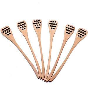 Newwe Honey Dippers (6 pcs set) 7 inch Honeycomb Stick, Honey Stirrer Stick for Honey Jar Dispense Drizzlier Honey and Wedding Party Gift