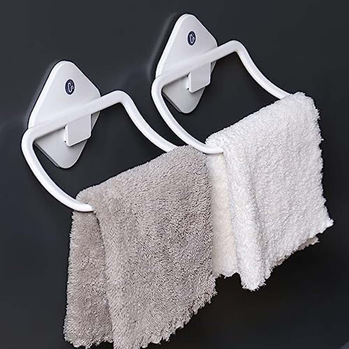 White Towels Bathroom Towel Ring Towel Rack Wall Mounted Hand Towels Holder Towel Hanger Hand Towel Rod for Bathroom Organizer Kitchen Storage Plastic Organizers