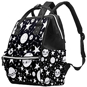 Planets and Stars Space Astronomy Theme Diaper Tote Bags Mummy Backpack Nappy Bag Nursing Bag for Baby Care